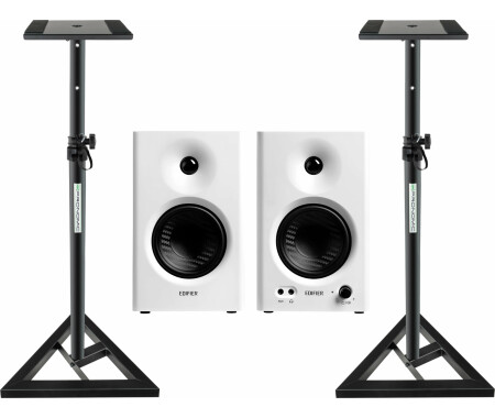 Edifier MR4 2.0 Studio Monitors White Stand Set