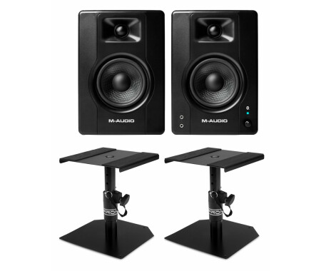 M-Audio BX4BT Studio Monitore Stativ Set